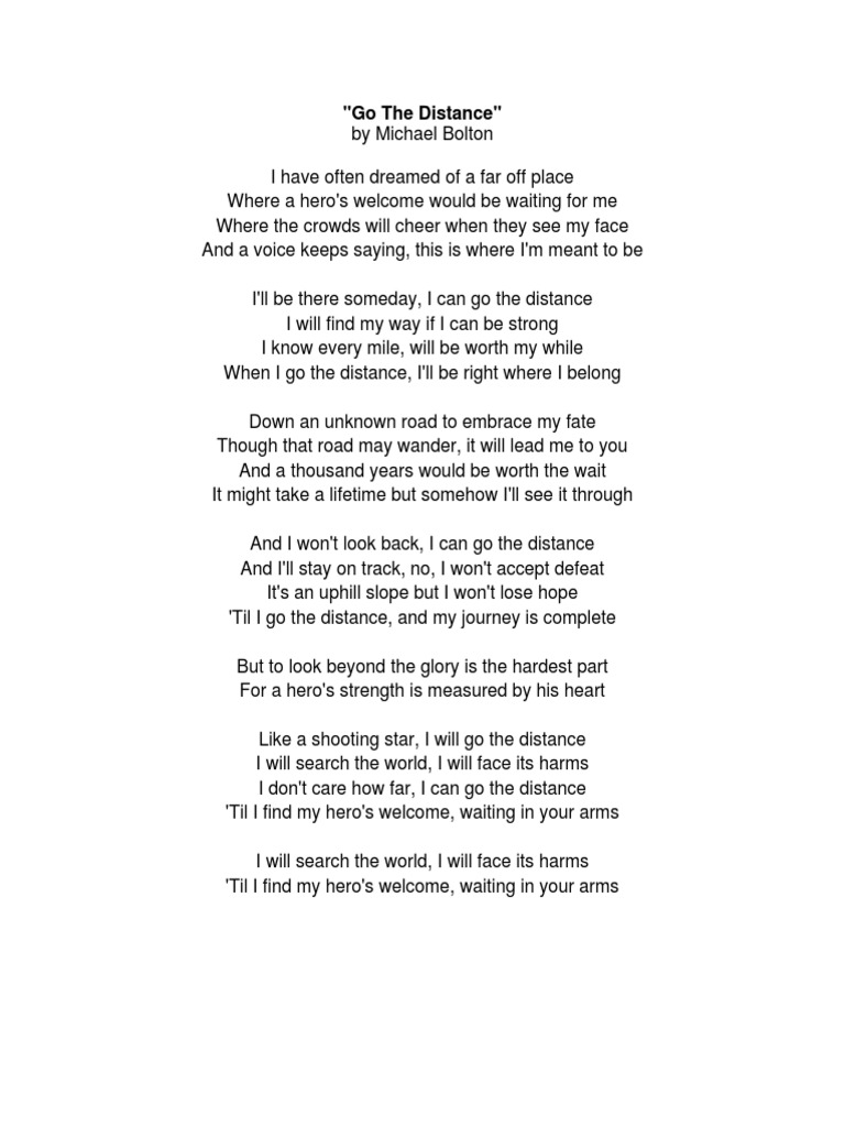 Go The Distance | PDF