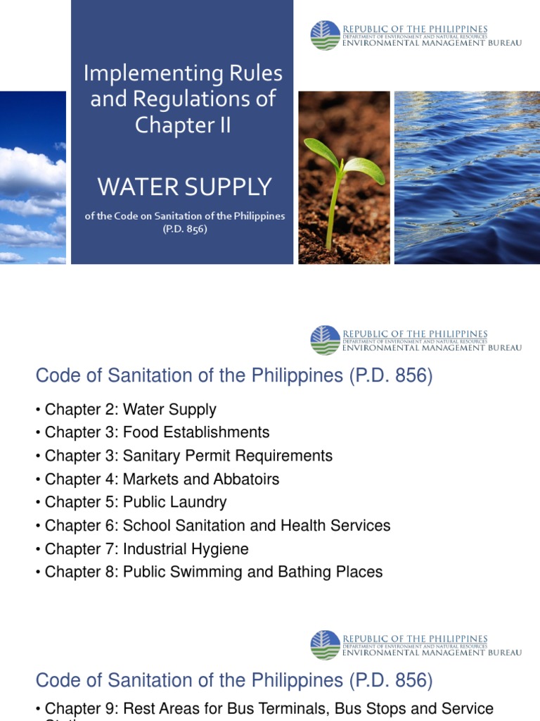 Implementing Rules and Regulations of Chapter II - Code On Sanitation | PDF | Drinking Water ...