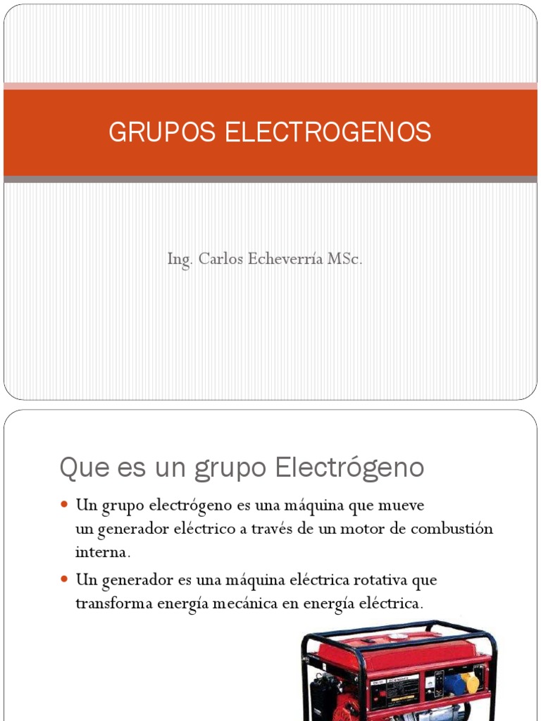 GRUPOS-ELECTROGENOS Capacitación UIDE | PDF | Conversión de energía ...
