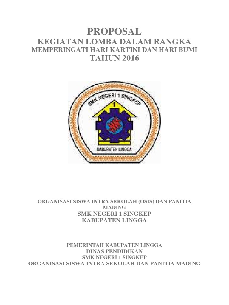 Contoh Proposal Permohonan Dana Untuk Lomba | PDF