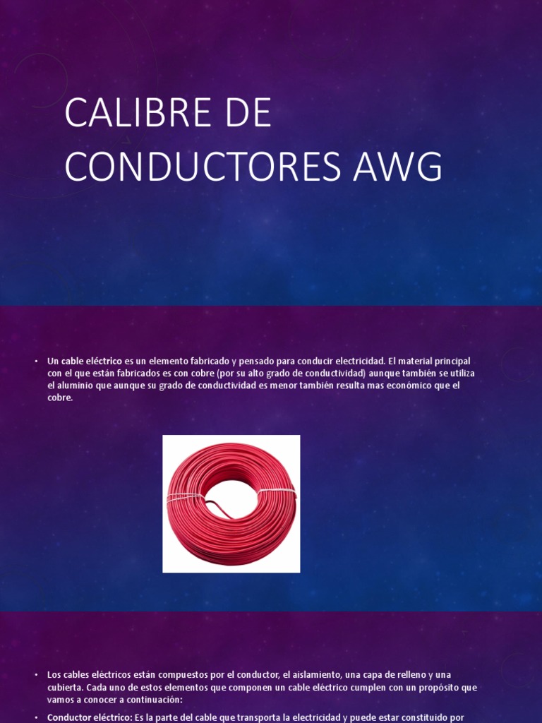 Calibre de Conductores AWG | PDF | Conductor electrico | Materiales