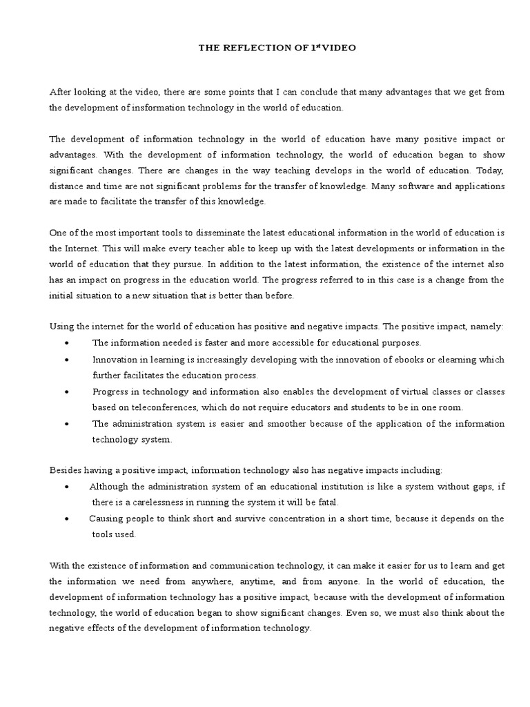 Reflection Video KB 1 | Download Free PDF | Behavior Modification | Cognitive Science