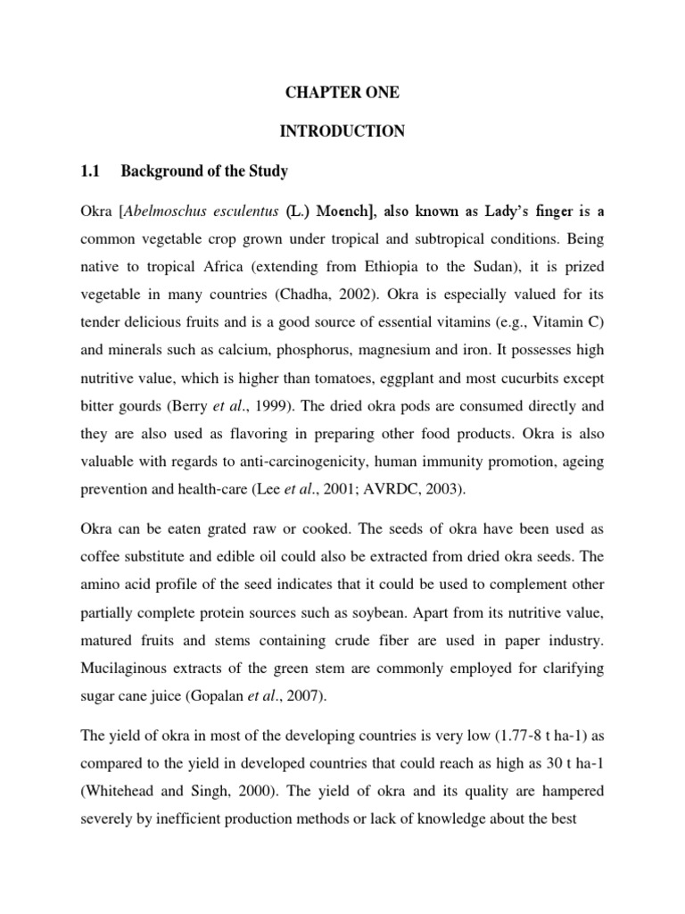Okra spacing chapter explores yield impacts | PDF | Sowing | Seed