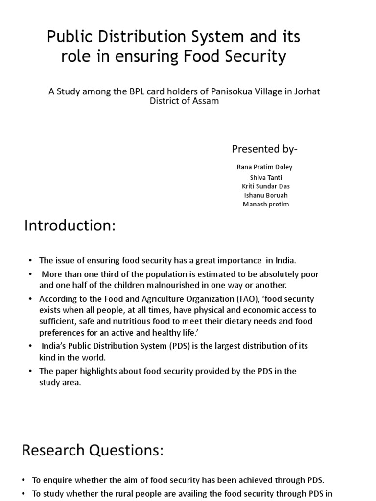 Presentation On PDS | PDF | Food Security | Economies