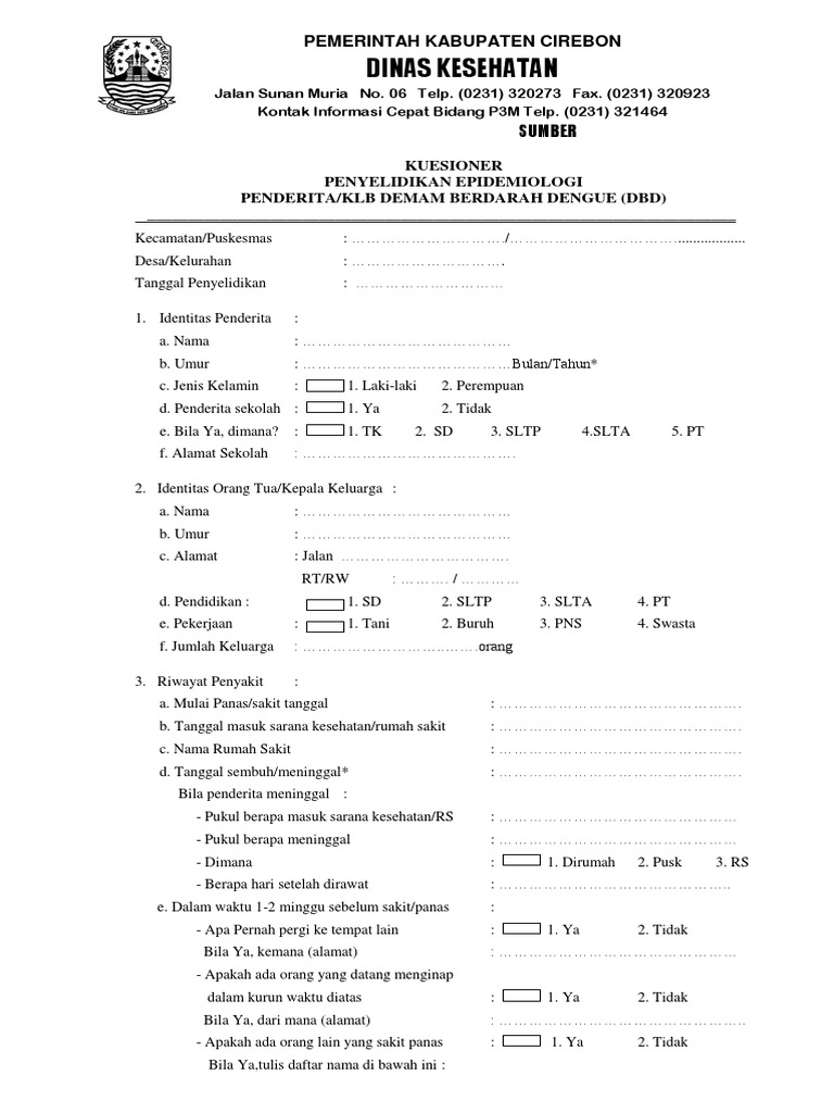 Kuesioner Pe DBD | PDF
