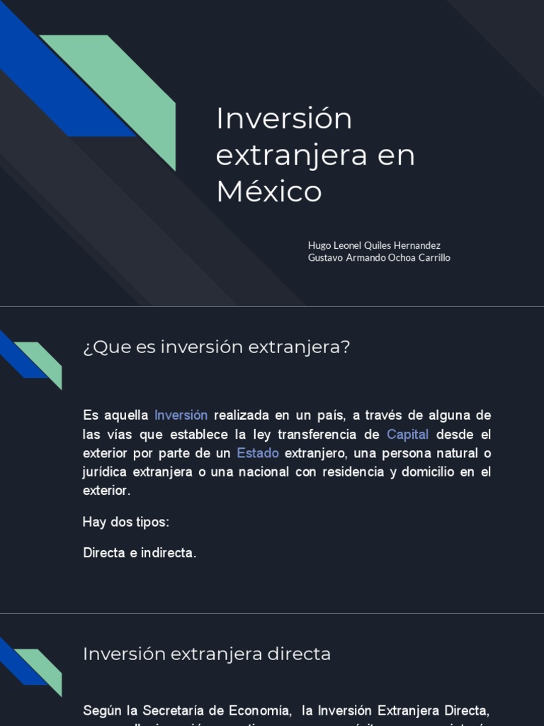 Inversion Extranjera PDF | PDF | La inversión extranjera directa | México