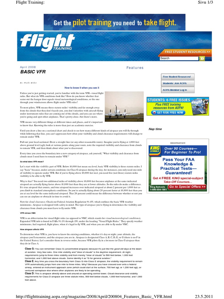 Basic VFR | PDF | Visual Flight Rules | Air Traffic Control