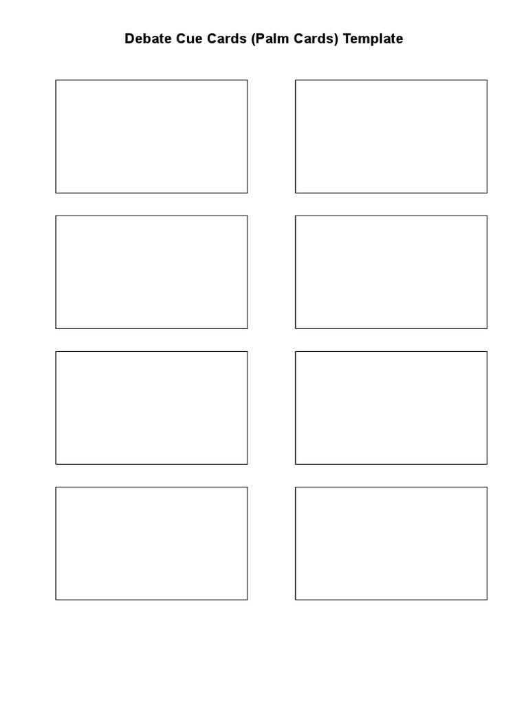 Debate Cue Cards Template | PDF