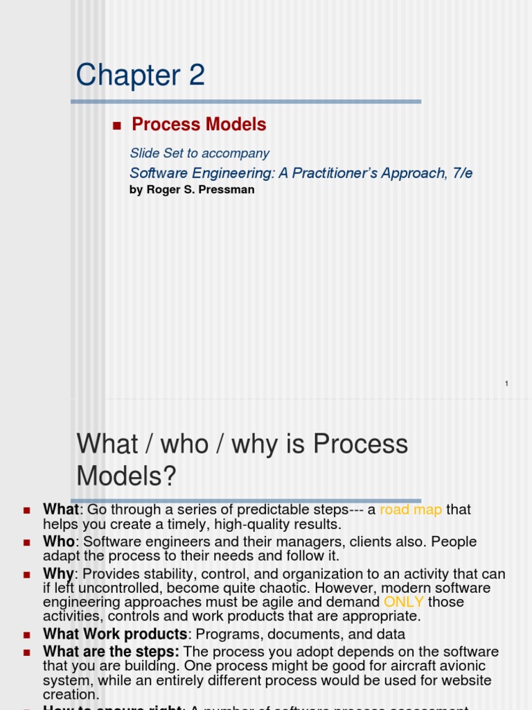 Process Models: Software Engineering: A Practitioner's Approach, 7/e ...