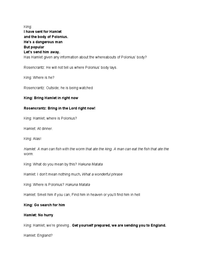 Hamlet Scene 4.3 | PDF
