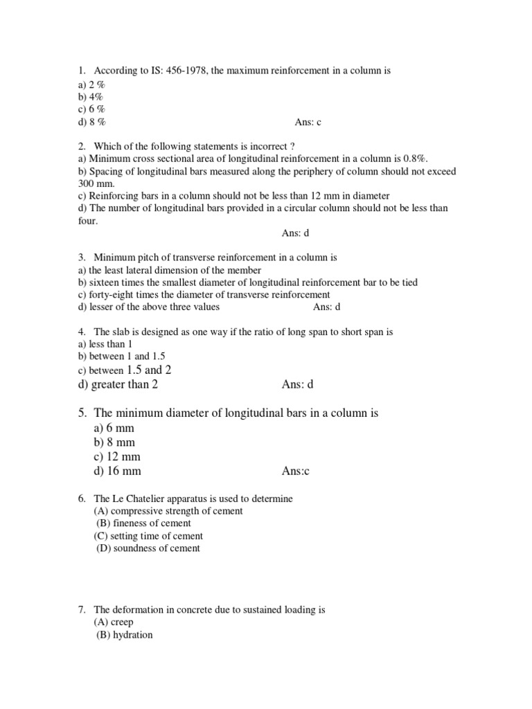 CE QB Test 4 | PDF | Bending | Beam (Structure)