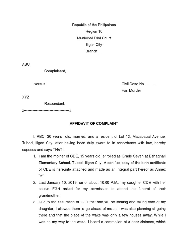 Affidavit Complaint | PDF | Public Law | Social Institutions