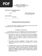 Sample Trial Memorandum | PDF | Burden Of Proof (Law) | Reasonable Doubt