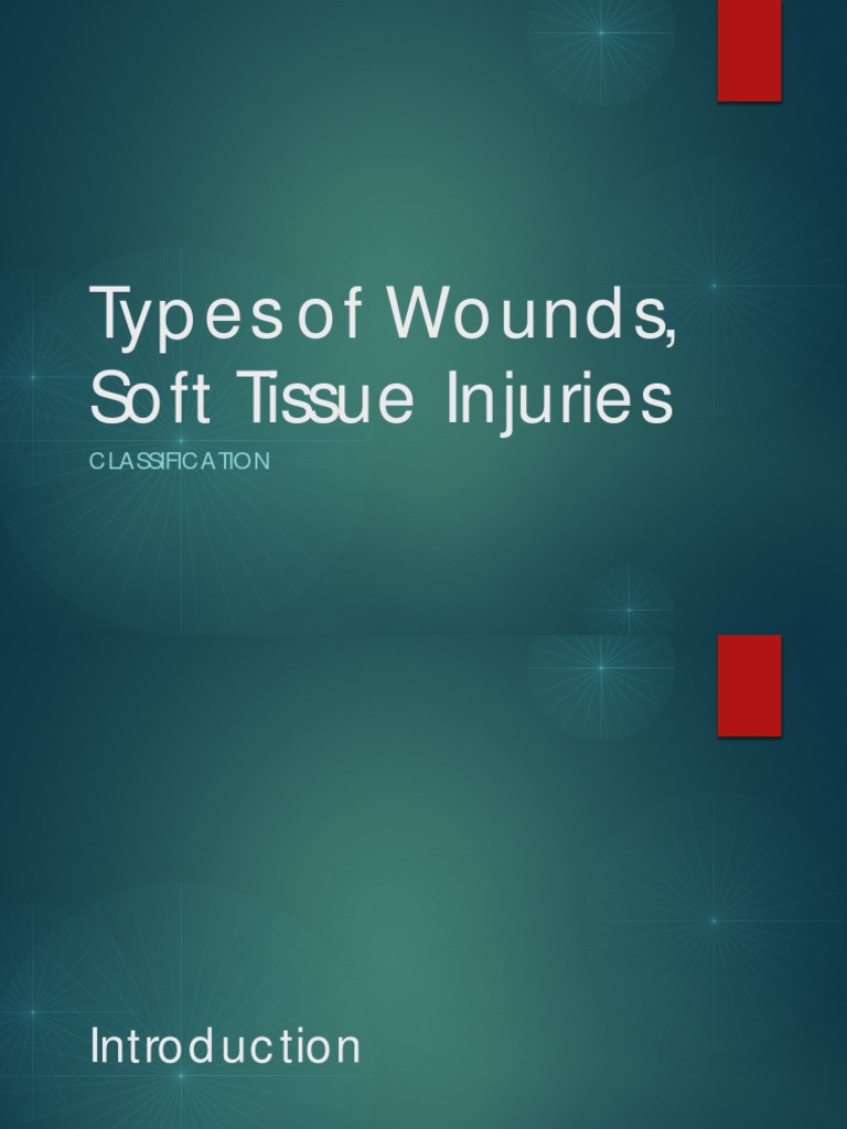Types of Wounds, Soft Tissue Injuries: Classification | PDF | Wound ...