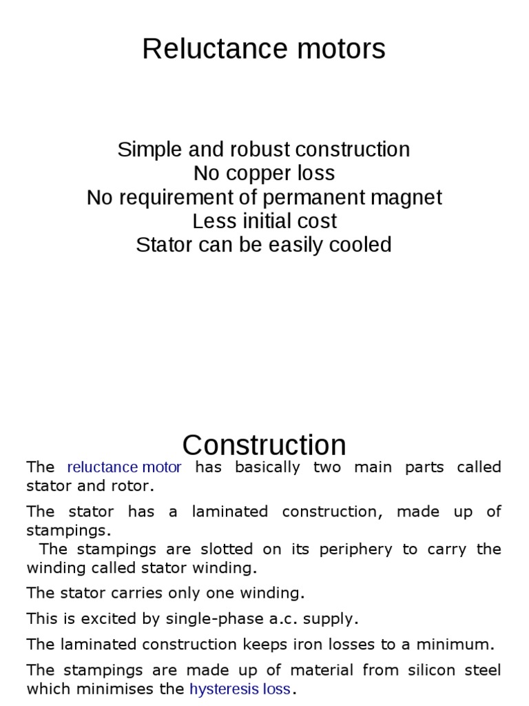 Reluctance Motor | PDF | Electric Motor | Electrical Engineering