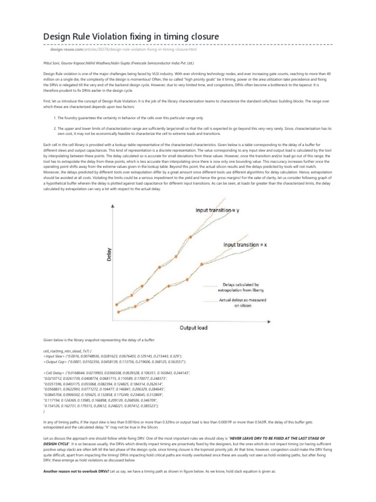 Design Rule Violation Fixing in Timing Closure | PDF | Computer ...