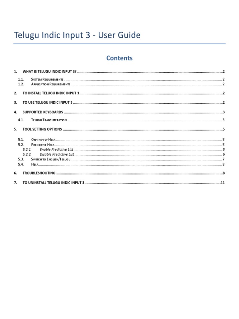 Telugu Indic Input 3-User Guide | PDF | Computer Keyboard | Windows 7