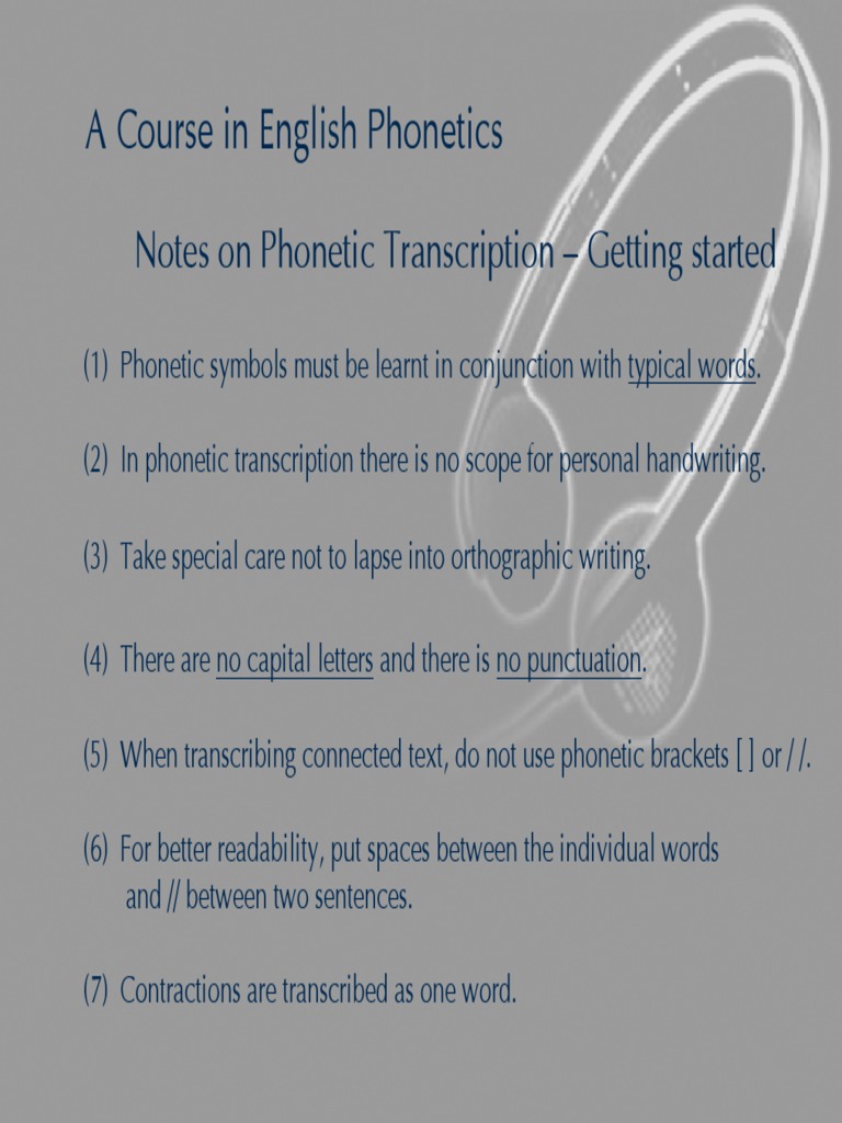 Getting Started with Phonetic Transcription: A Guide to the Basic ...