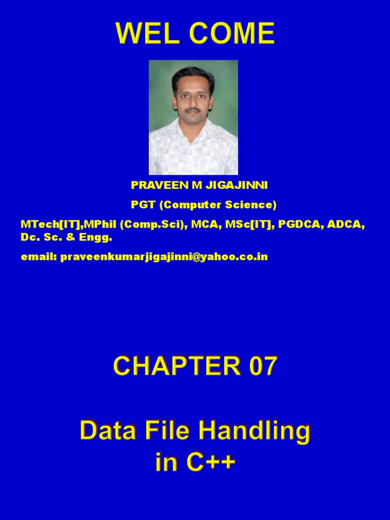 7 Data File Handling | PDF | Text File | Computer File