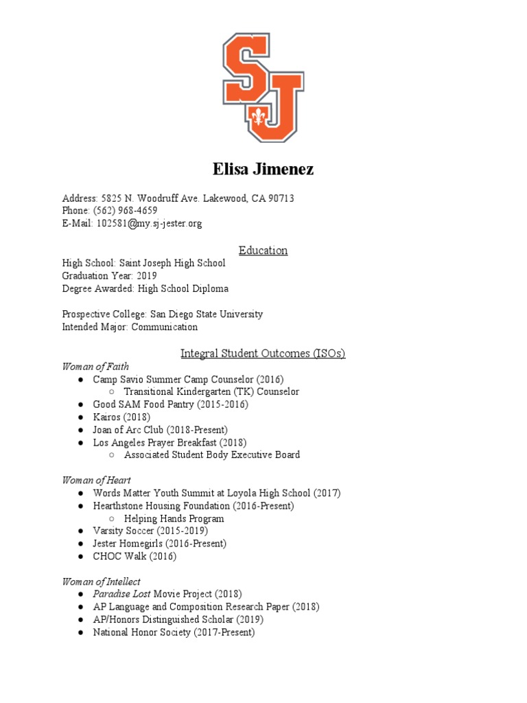 Elisa Jimenez's Resume Summary | PDF