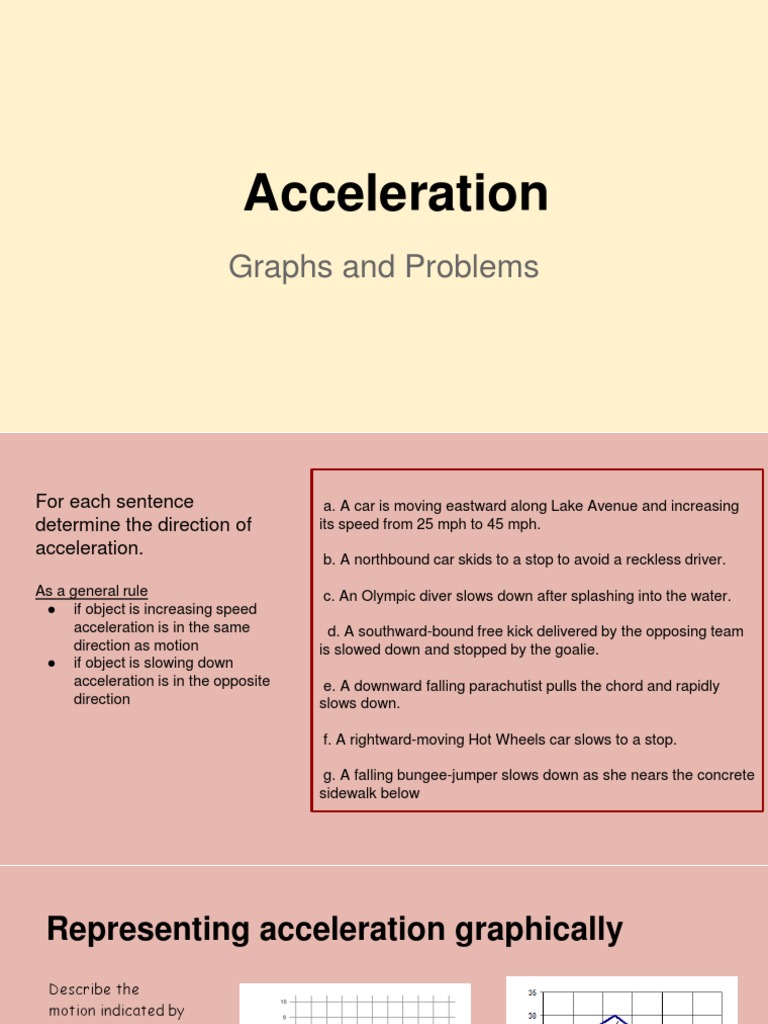Acceleration: Graphs and Problems | PDF | Acceleration | Velocity
