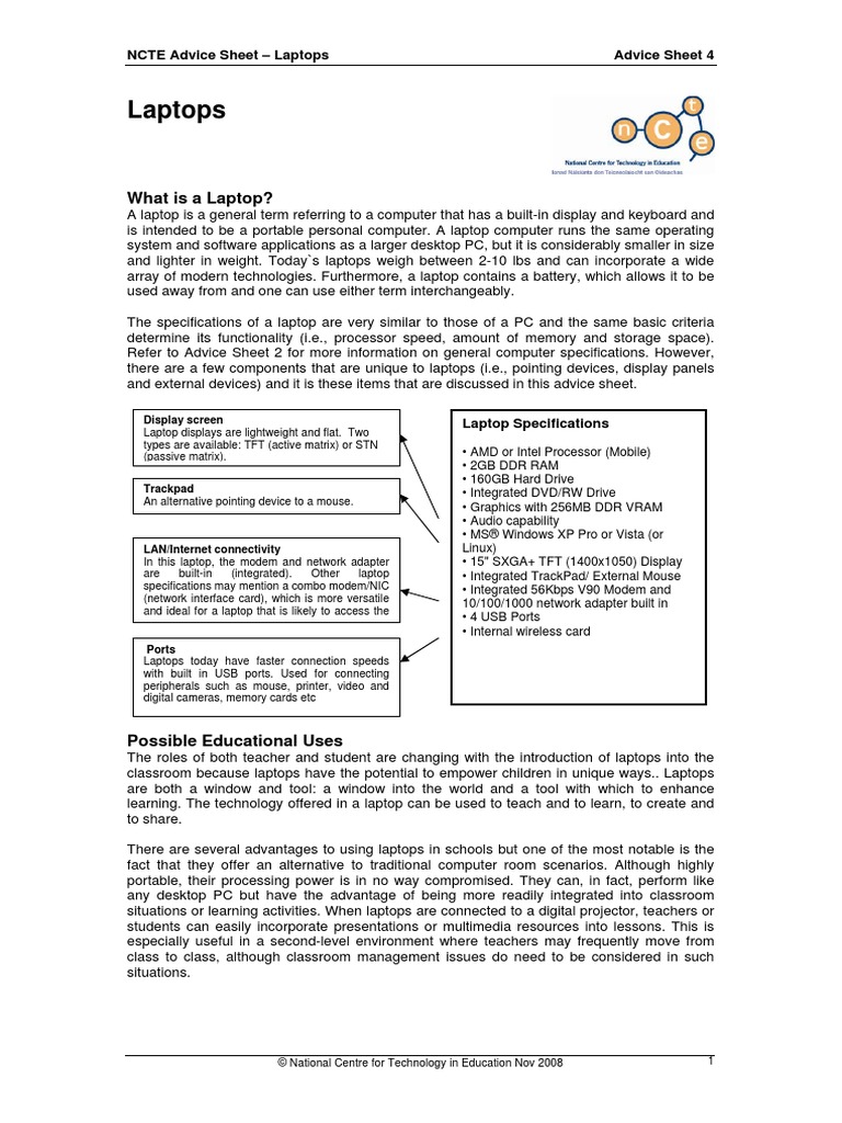 Laptops: What Is A Laptop? | Download Free PDF | Laptop | Personal ...