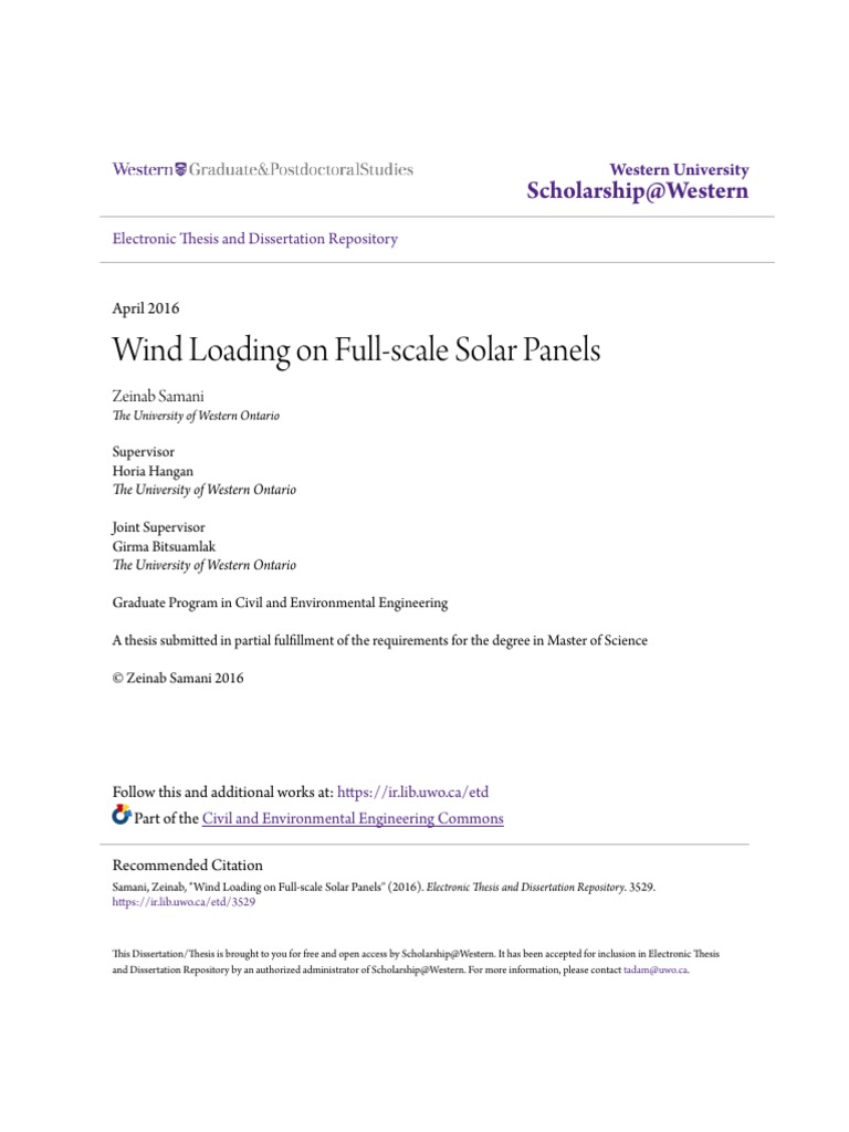 1-Wind Loading On Full-Scale Solar Panels PDF | PDF | Wind Tunnel ...