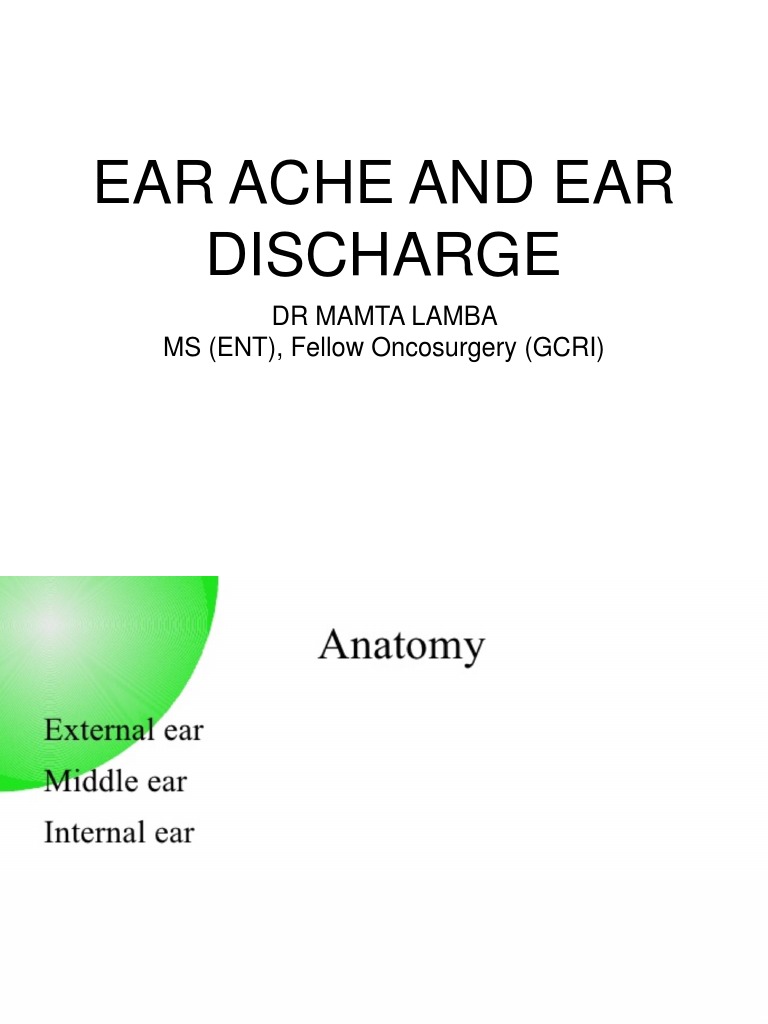 Ear Pain and Discharge Insights | PDF