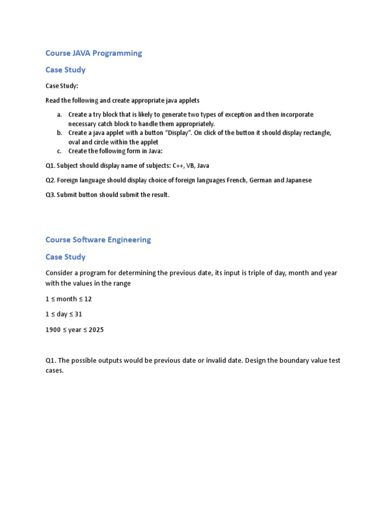 Case Study: Java Programming Applets and Forms | PDF
