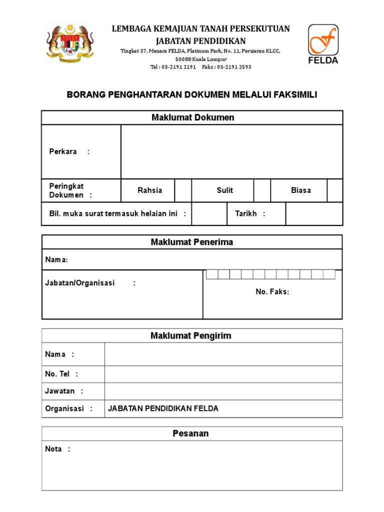 Borang Penghantaran Faks | PDF