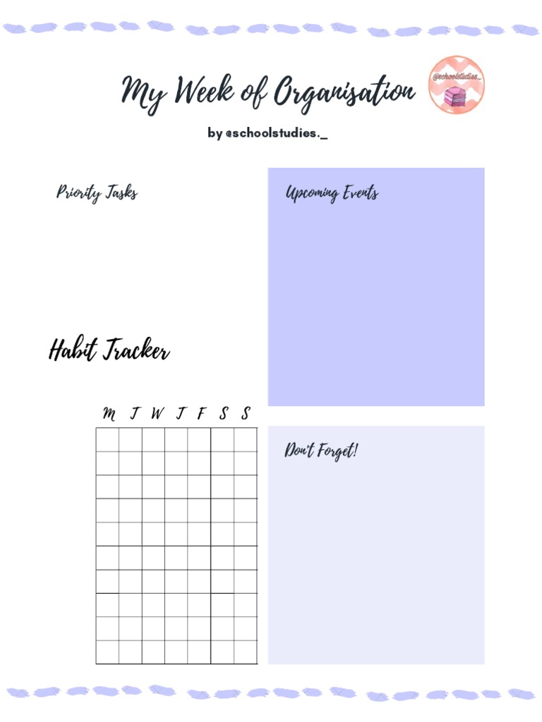 BLUE My Week of Organisation | PDF | Career & Growth