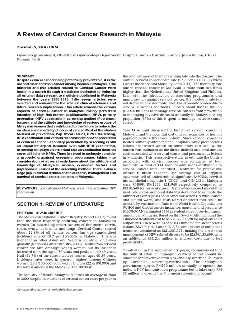 Cervical Cancer Research 1 | PDF | Cervical Cancer | Preventive Healthcare