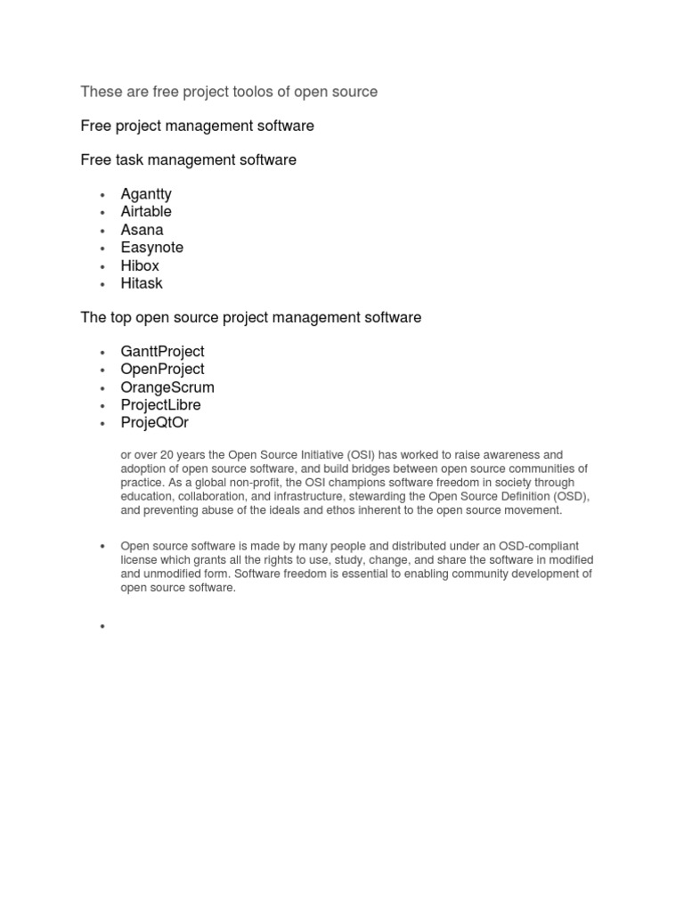 Free Project Management Software | PDF