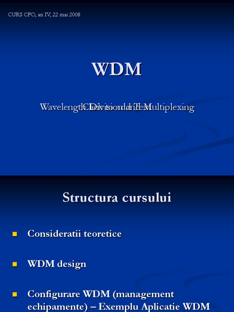Design Considerations and Components of a WDM Network | PDF ...