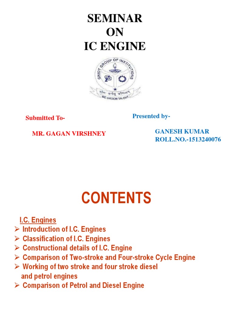 Ic Engine | PDF | Internal Combustion Engine | Diesel Engine