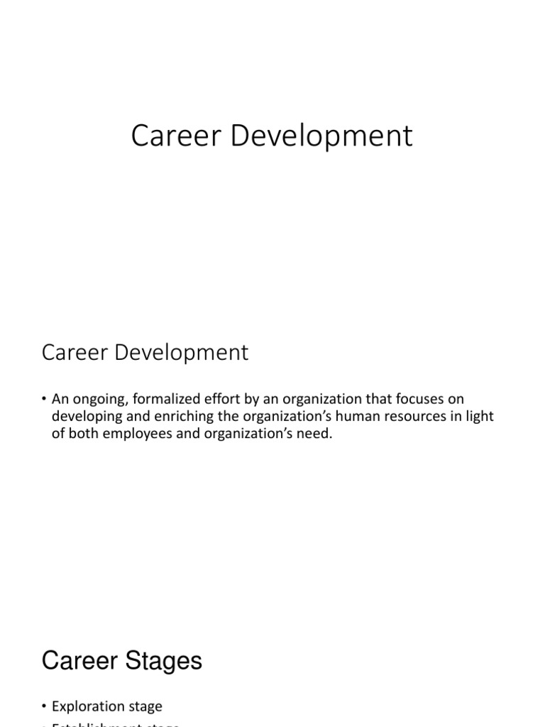 Career Development | PDF | Human Resources | Employment