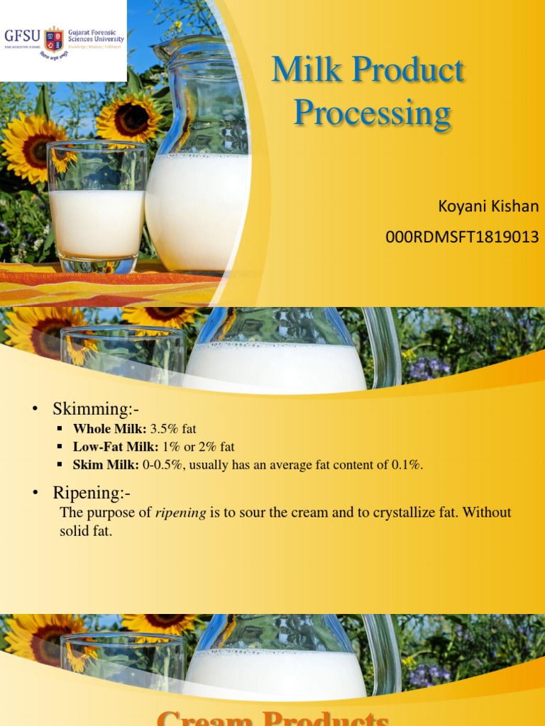 Milk Product PPT 2 | PDF | Powdered Milk | Cream