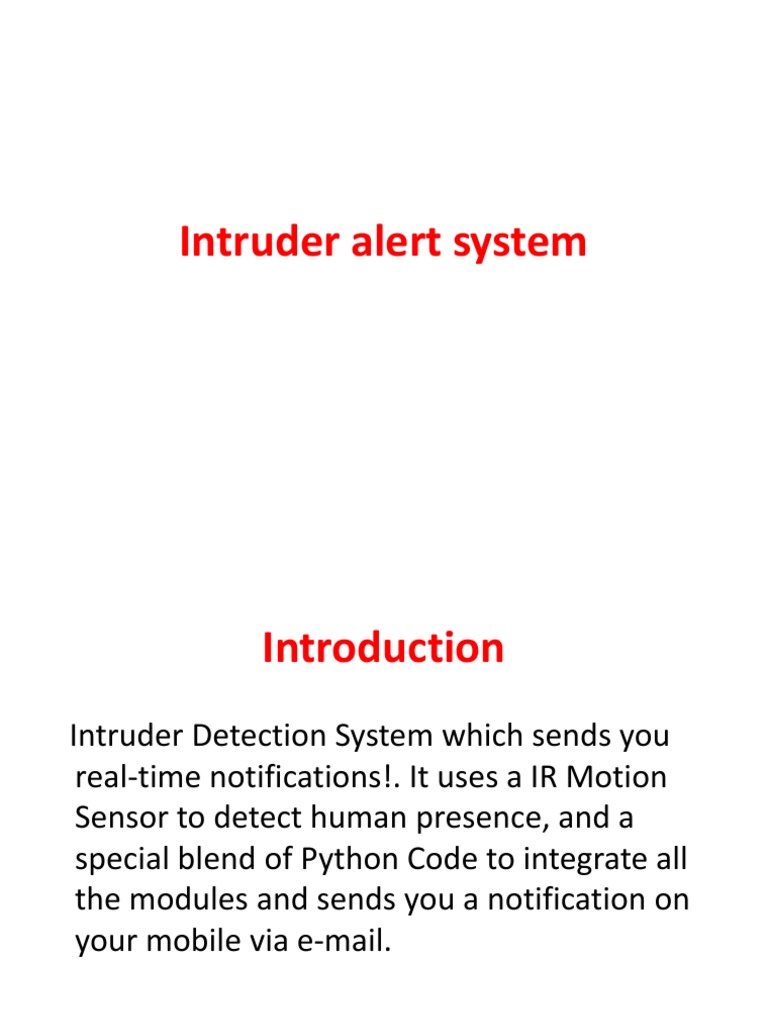 Intruder Alert System | PDF | Raspberry Pi | Infrared