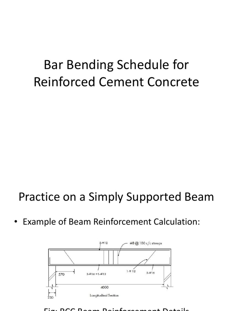 Bar Bending Schedule For Reinforced Cement Concrete | PDF | Beam ...