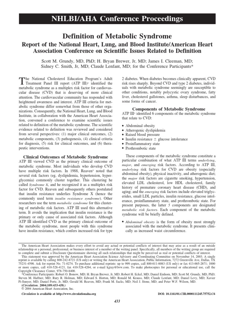 Metabolic Syndrome PDF | PDF | Metabolic Syndrome | Insulin Resistance