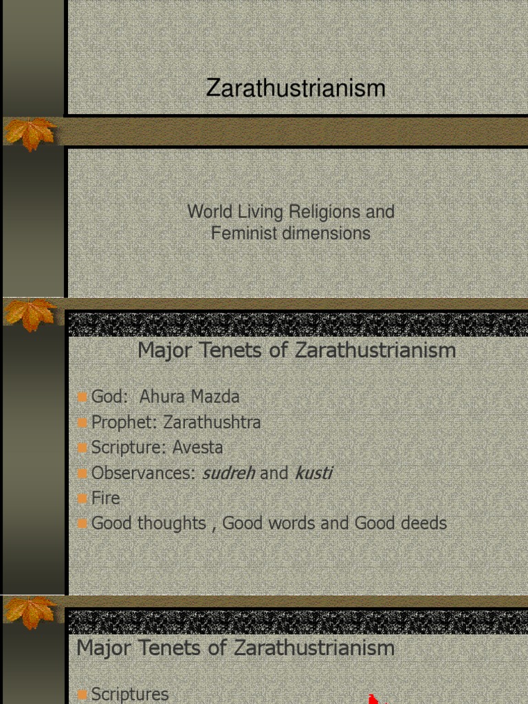 Zarathustrianism: World Living Religions and Feminist Dimensions | PDF ...