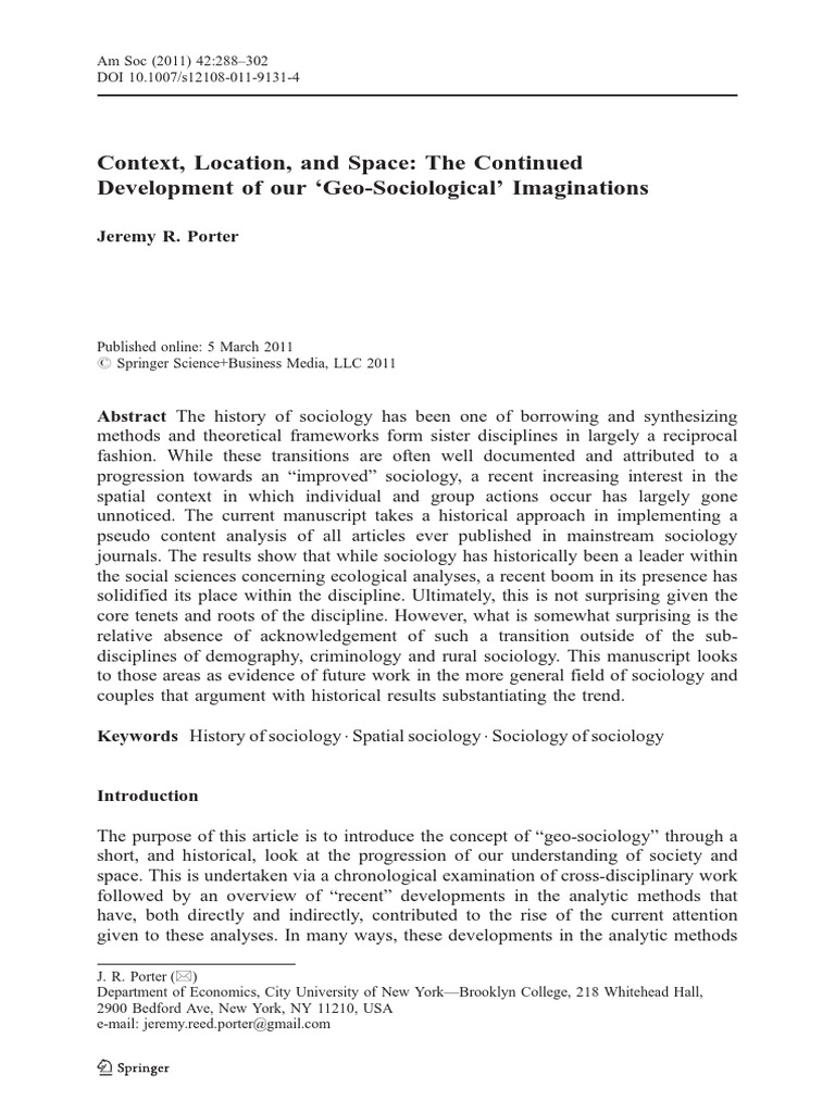 Location and Spaces | PDF | Spatial Analysis | Sociology