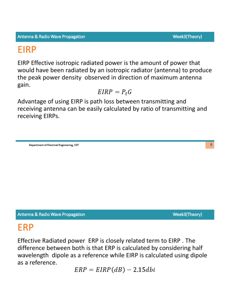 EIRP and ERP Calculation Guide | PDF