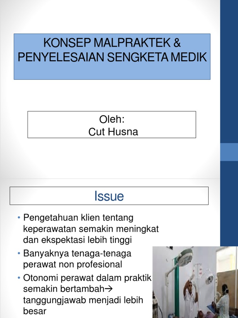 Pengantar tentang Konsep Malpraktek Medis dan Penyelesaian Sengketa ...