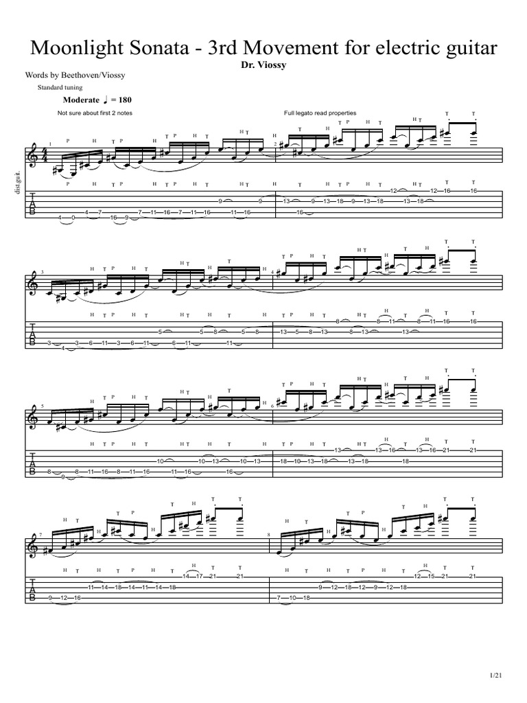 Moonlight Sonata 3Rd Movement | PDF | Piano Sonata No. 14 (Beethoven ...