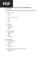 Questionnaire For Perfume | PDF | Perfume | Odor