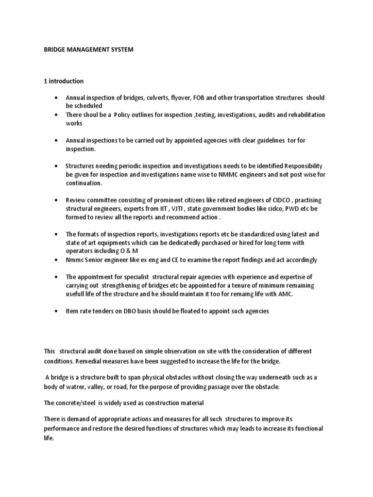 Structural Audit of Bridge | Download Free PDF | Bridge | Audit