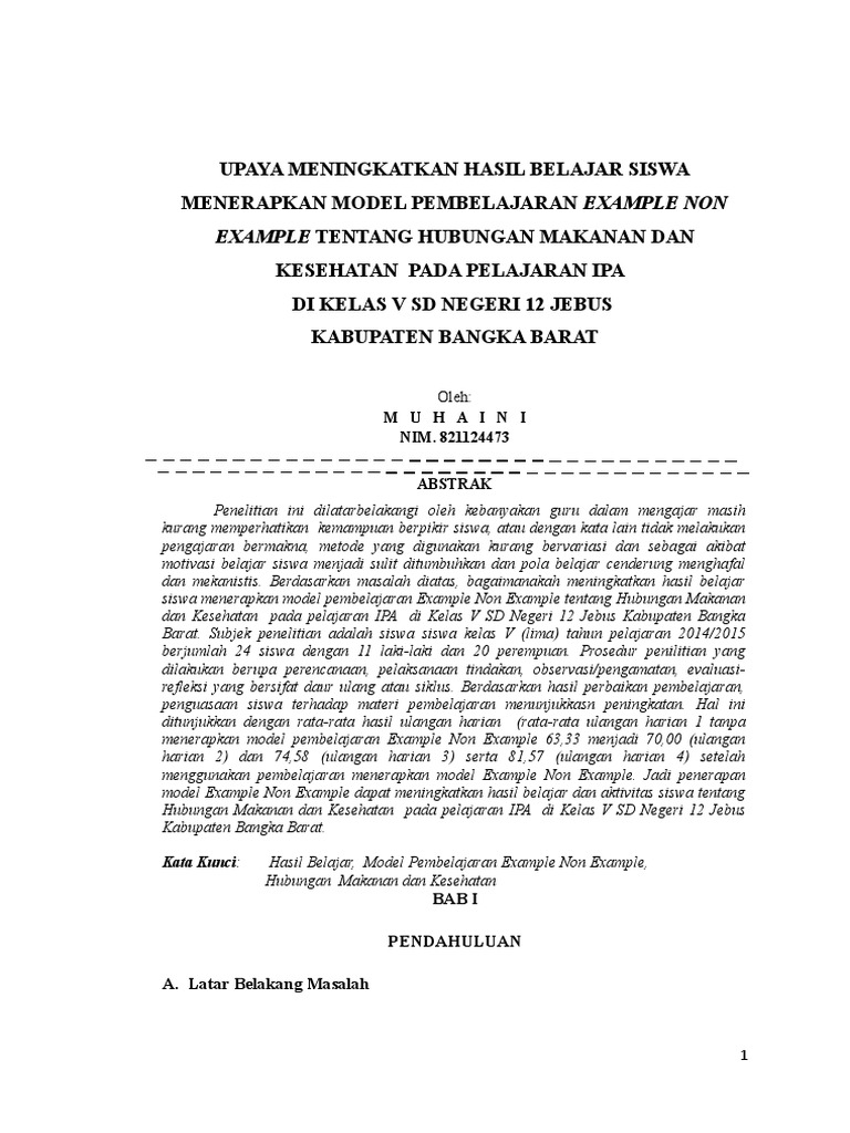 5 - Contoh Karil UT PGSD - Karya Ilmiah IPA Hubungan Makanan Dan ...
