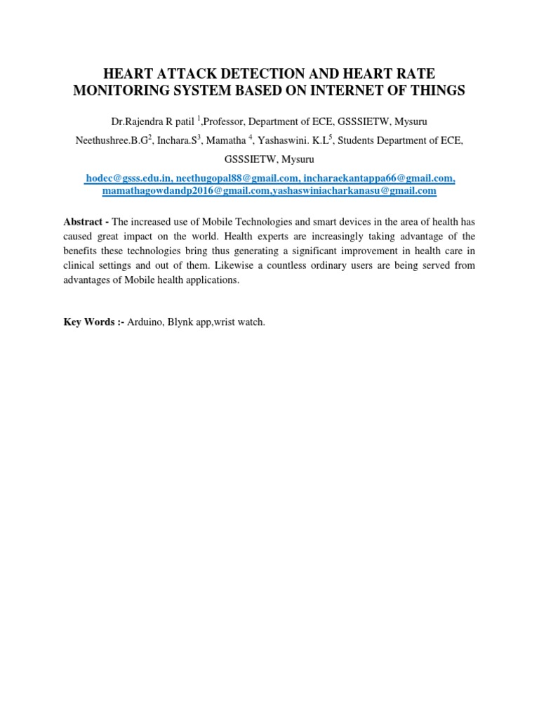 IoT-Based Heart Attack Detection System | PDF | Self-Improvement