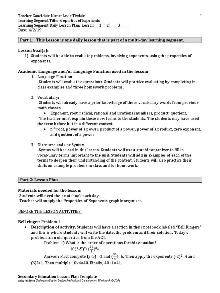 Revised Learning Segment Daily Lesson Plan LT | PDF | Lesson Plan ...